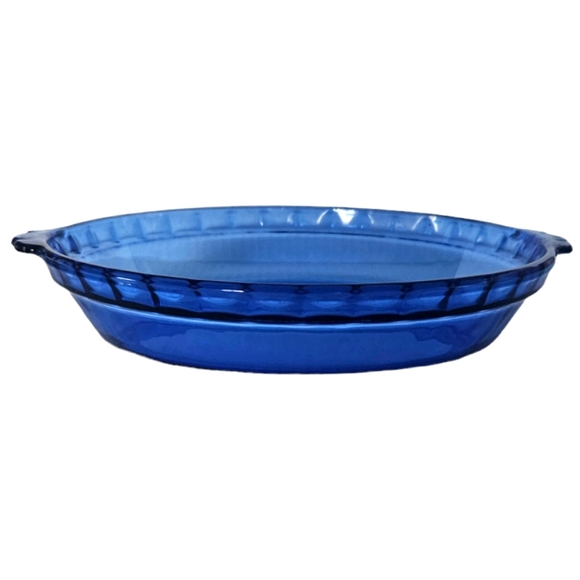 Pyrex | Kitchen | Vtg Pyrex Cobalt Blue Glass Fluted Pie Pan Crimped ...